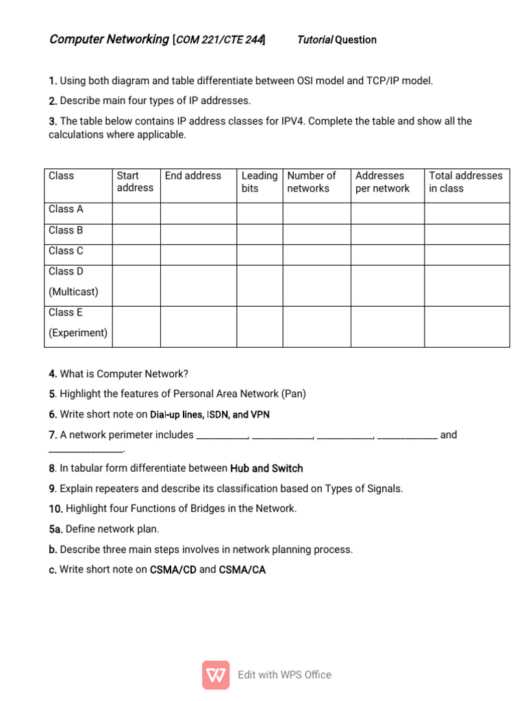 COM221-CTE 244 2022-2023 Tutorial | PDF | Teaching Methods & Materials | Technology & Engineering
