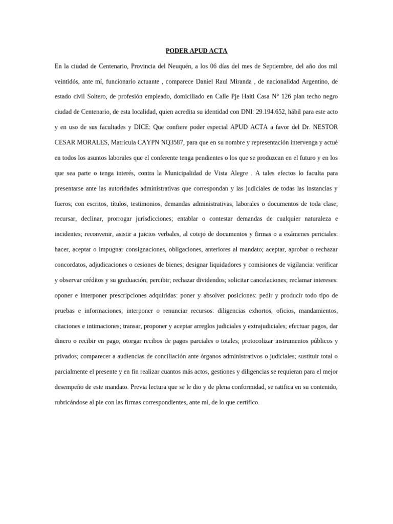 Poder Apud Acta Sandra Pozas | PDF