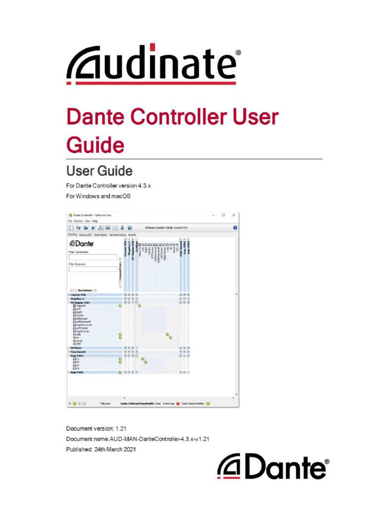 Dante Controller Set-Up | PDF