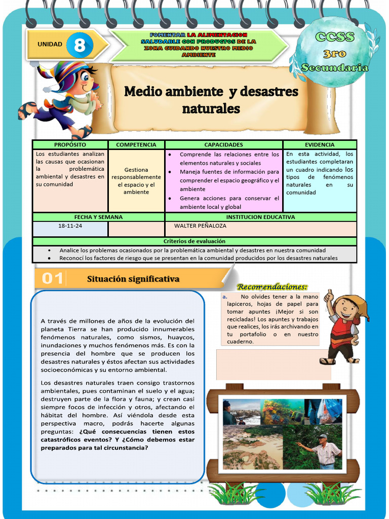 Actividad 1 CCSS 3°-4 | PDF | Erosión | Suelo