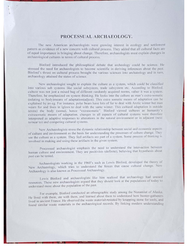 Processual Archeology | PDF