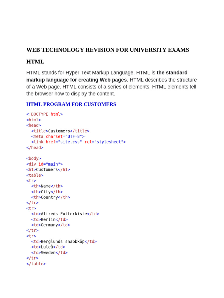 Exam Practices | PDF | Xslt | Html