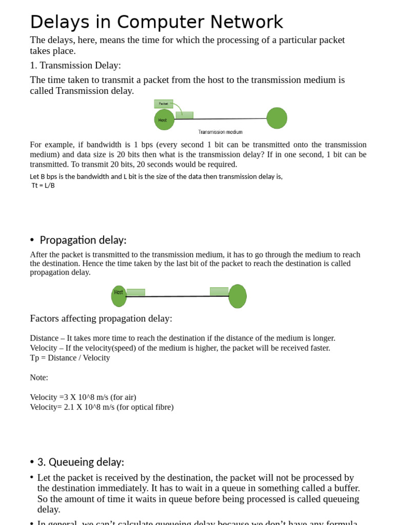 Delays in Computer Network | PDF | Networking Standards | Computing