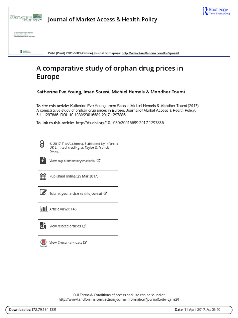 A Comparative Study of Orphan Drug Prices in Europe | PDF | Health Sciences | Clinical Medicine