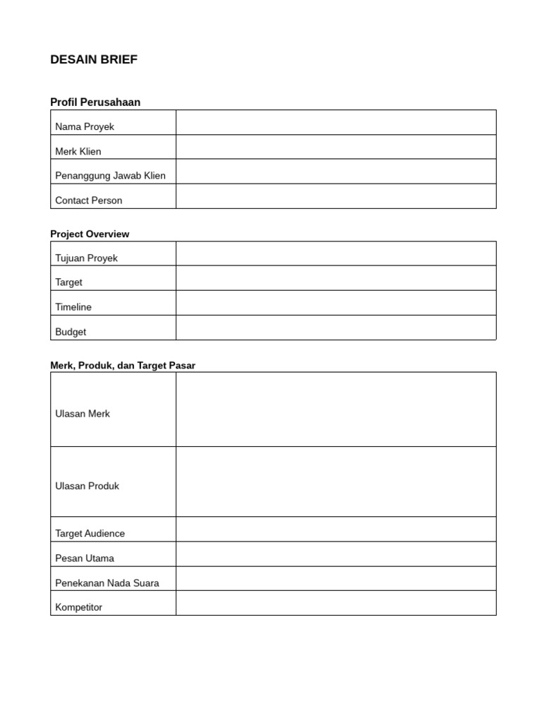 Template Desain Brief | PDF