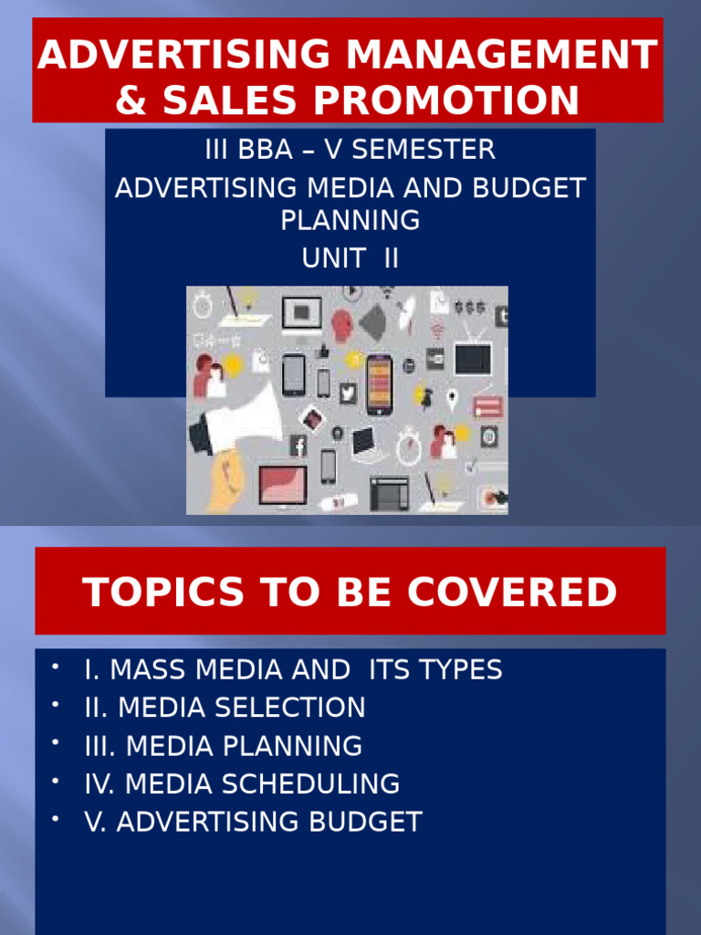 Advtsg MGT & SP - Unit 2 Advt Media & Budget Planning | PDF ...