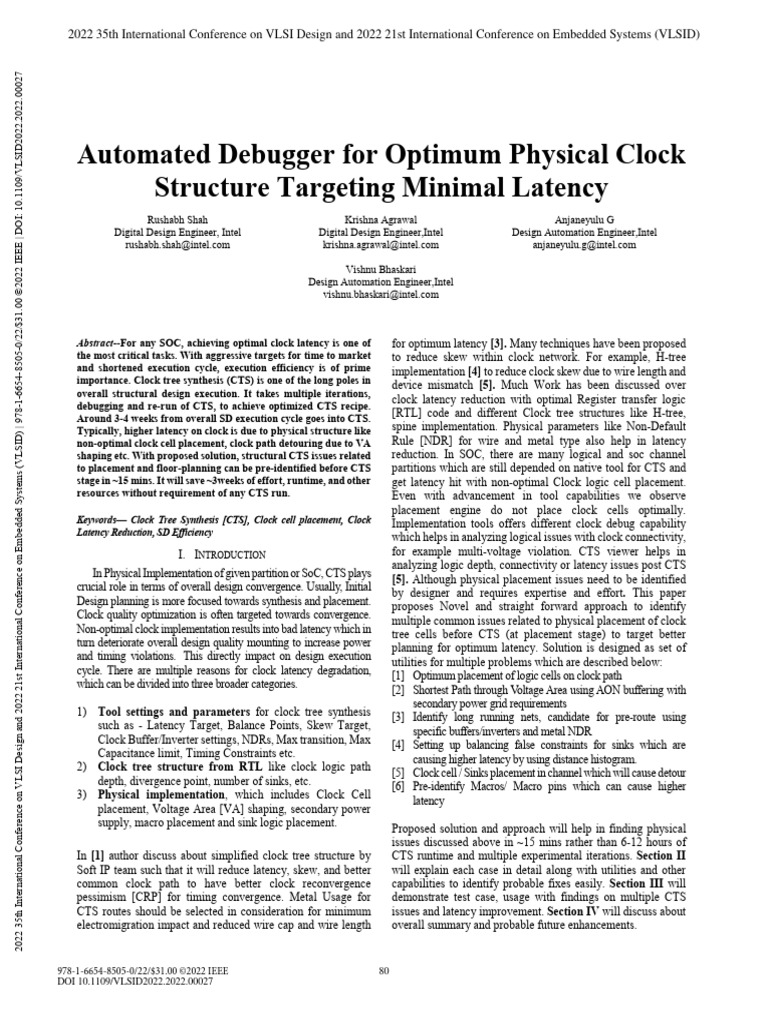 Automated Debugger For Optimum Physical Clock Structure Targeting ...