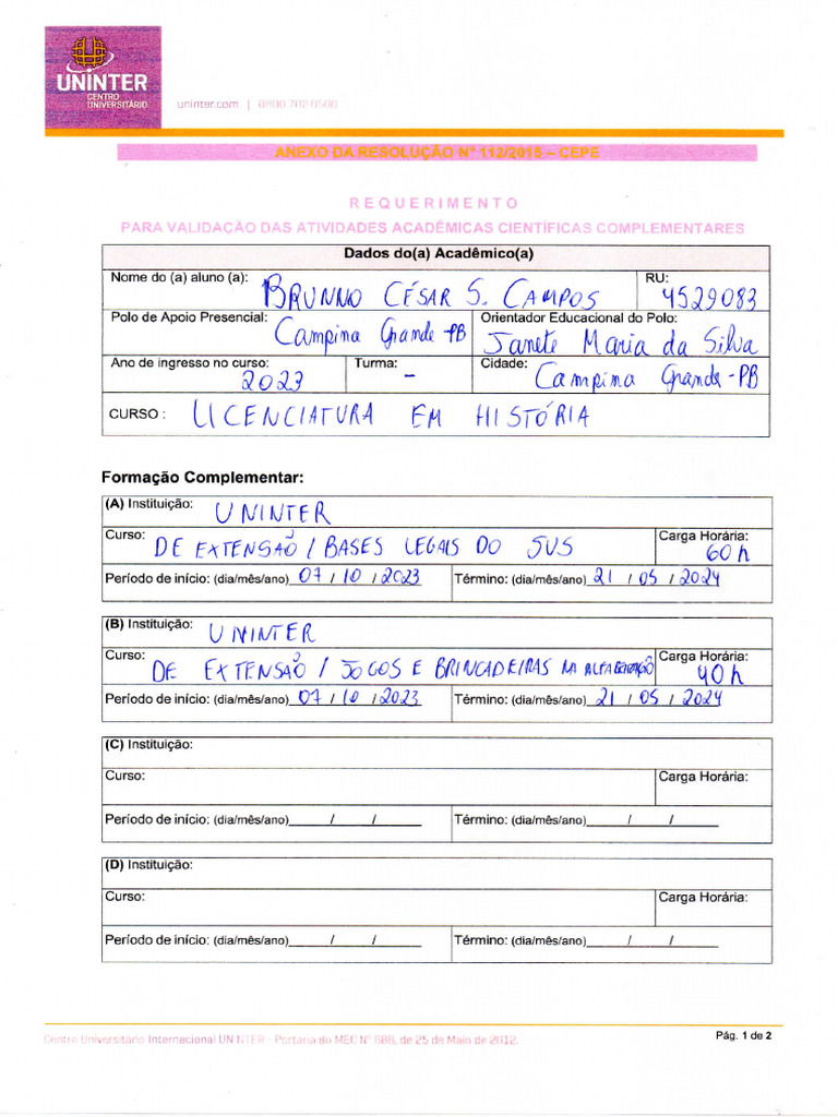 Uninter Certificados 3 | PDF