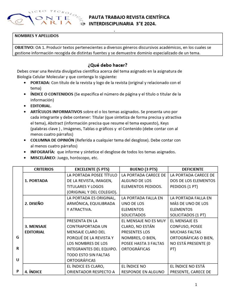 Pauta Revista Cientifica | PDF | Infografia