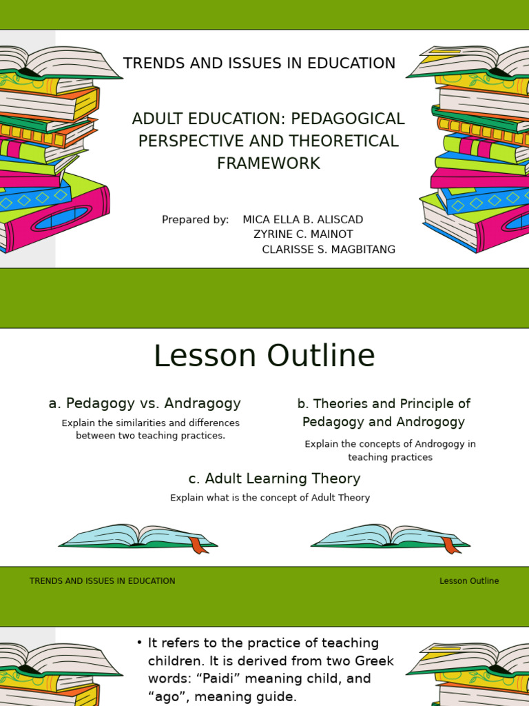 Adult Education Pedagogical Perspective and Theoretical Framework | PDF ...