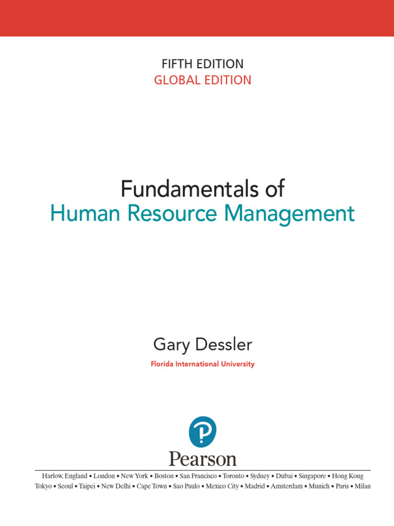 Gary Dessler, Human Resources Management, Sixteenth Edition Pearson (2020) | PDF | Human ...