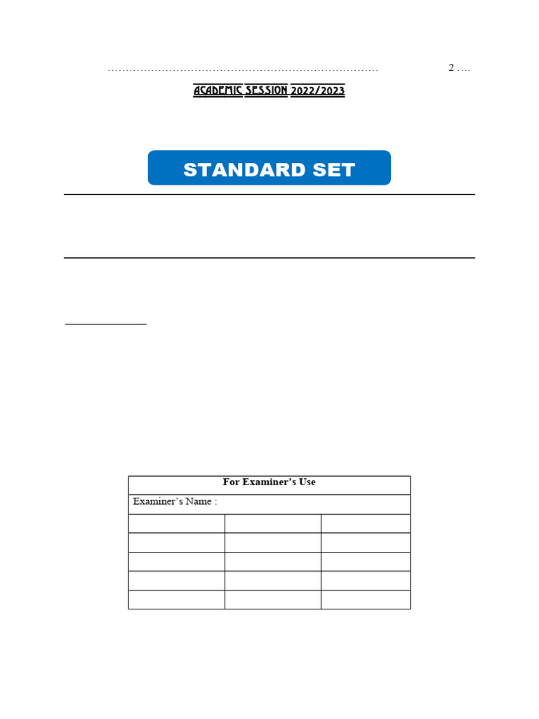 Form 2 Self-Assessment (Standard Set) | PDF | Area | Shape