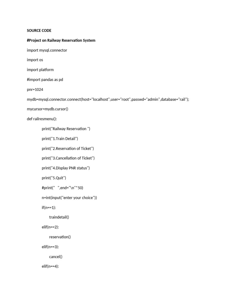 7.project On Railway Reservation System | PDF | Computing | Data Management