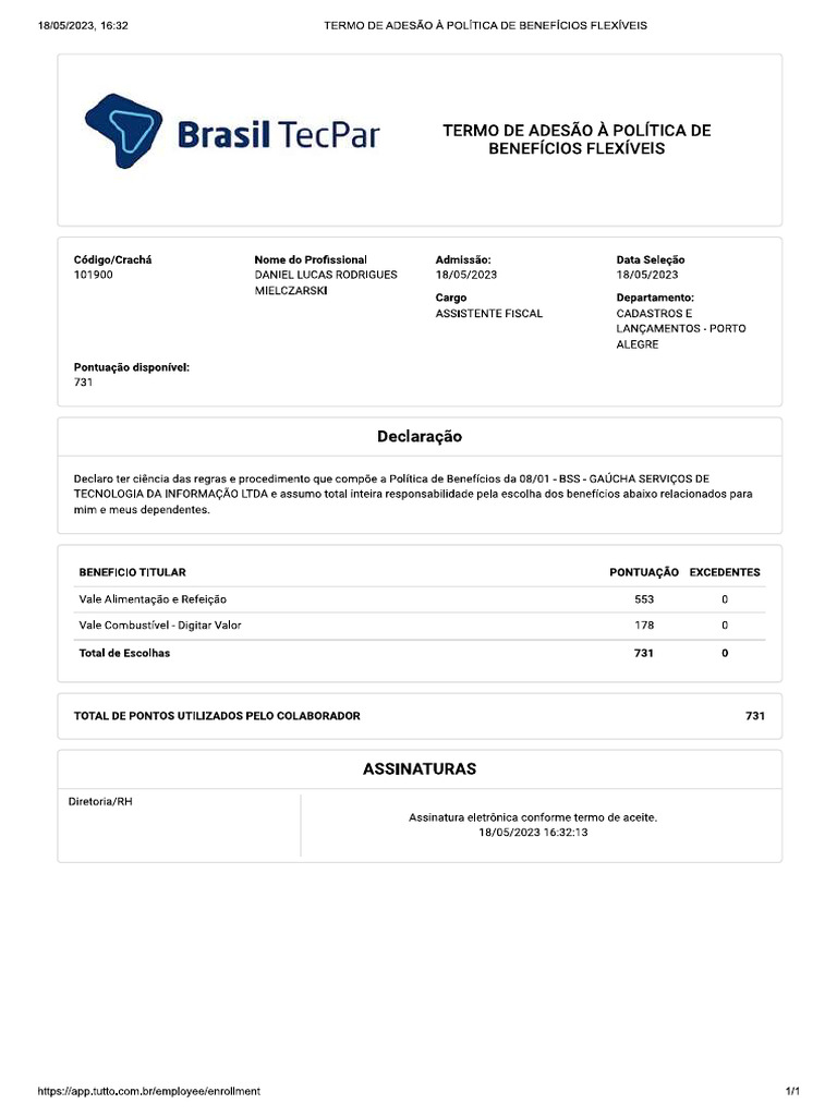 Termo de Benefícios Flash | PDF