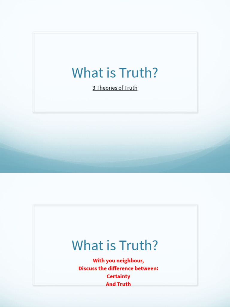 08 Truth Theories Pdf Truth Theory