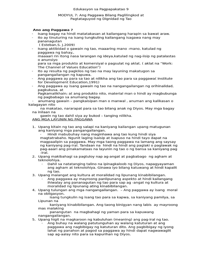 Ano Ang Paggawa ? | PDF