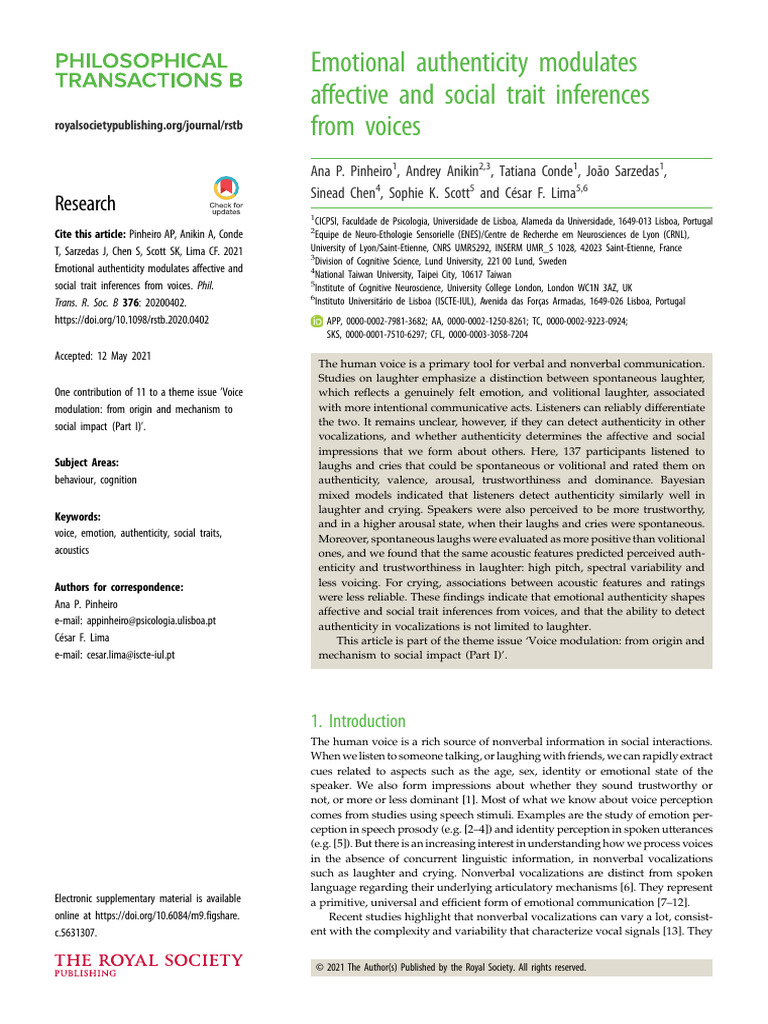 Pinheiro Et Al. - 2021 - Emotional Authenticity Modulates Affective and ...