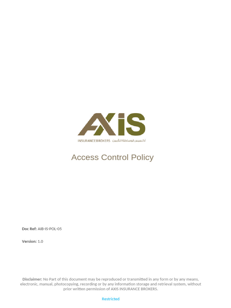 Access Control Policy Guide | PDF | Access Control | Information Security