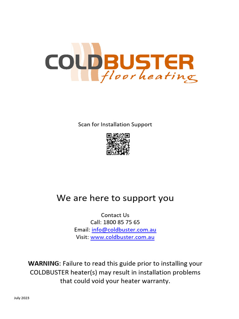 Cold Buster - INSTALLATION-Slab-Manual-JUL-2023 | PDF | Thermostat | Electrical Connector