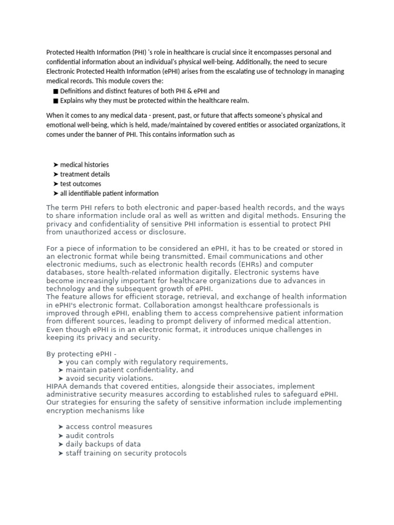 Protected Health Information | PDF | Health Insurance Portability And ...