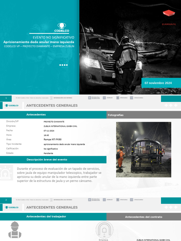 Reporte Preliminar Accidente Zublin | PDF | Chile