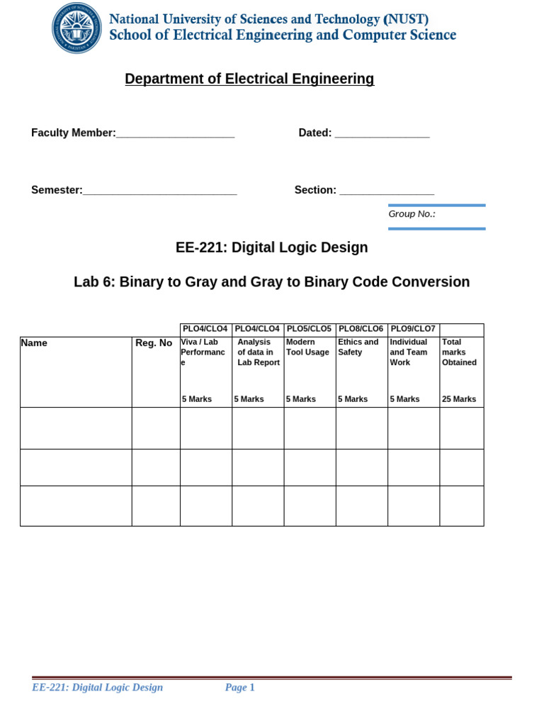 Lab6 Code Conversion Binary To Gray And Gray To Binary Pdf Logic Gate Logic Synthesis