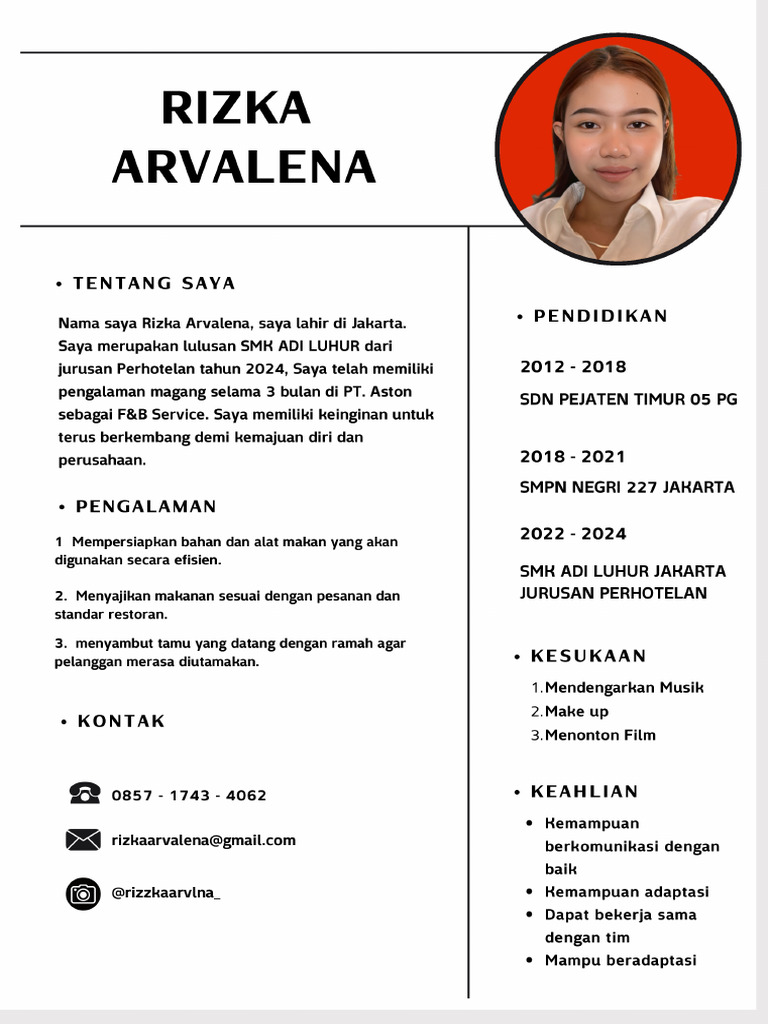CV Rizka Arvalena | PDF