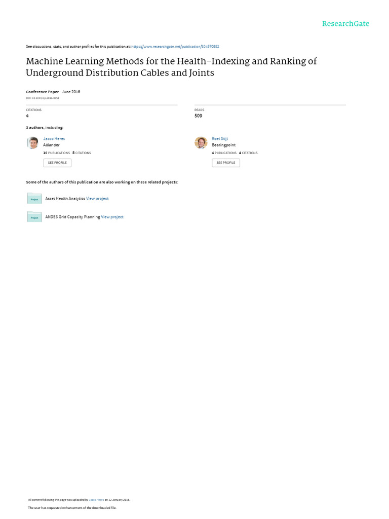 Machine Learning for Cable Health Ranking | PDF | Machine Learning ...