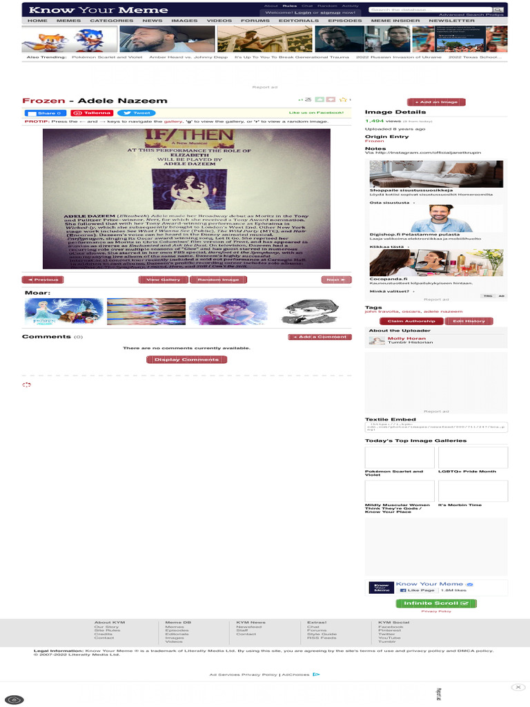 Adele Nazeem Frozen Know Your Meme | PDF | Cyberspace | World Wide Web