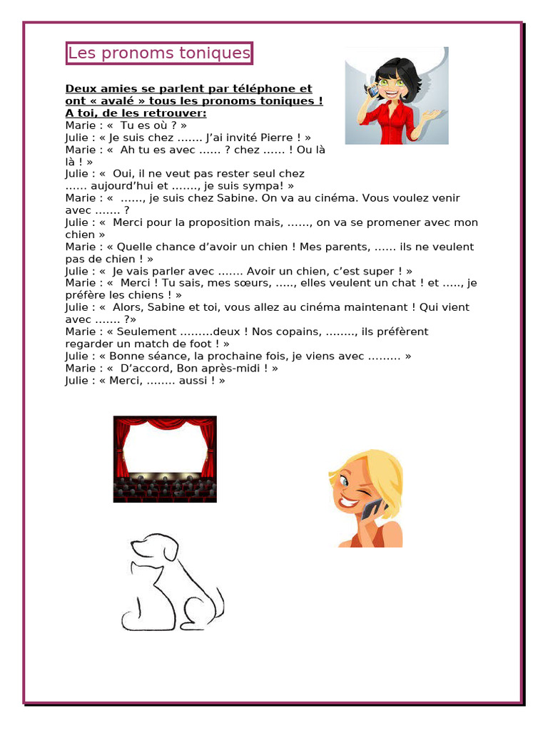 Pronoms Toniques | PDF