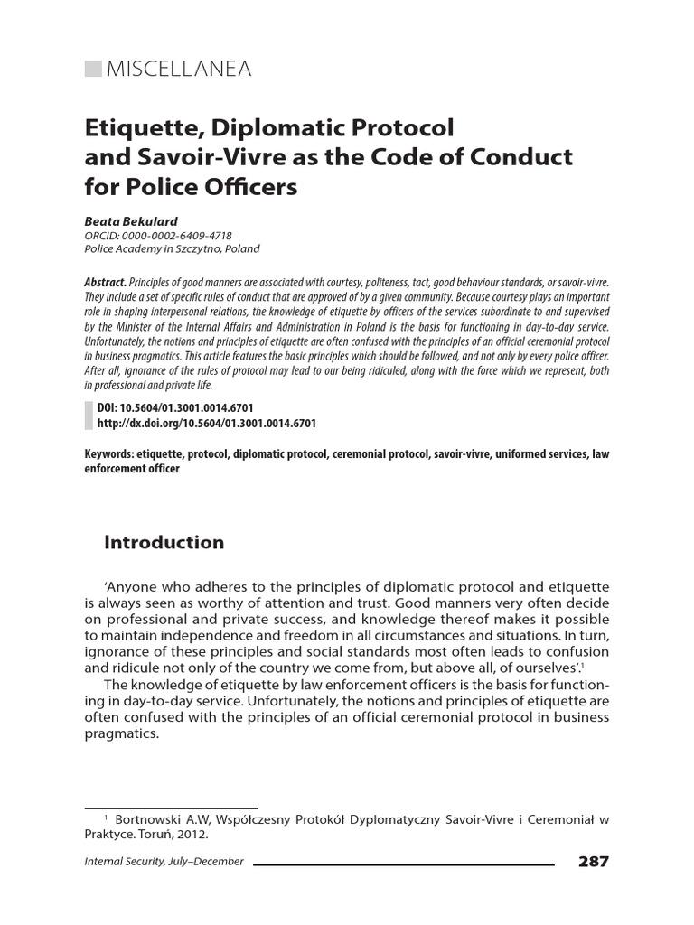 Etiquette Diplomatic Protocol and S | PDF | Etiquette