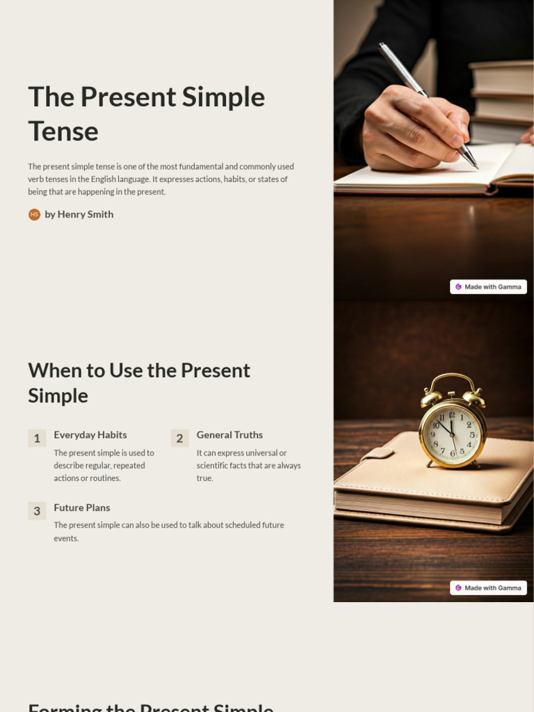Understanding the Present Simple Tense | PDF | Verb | Grammatical Tense