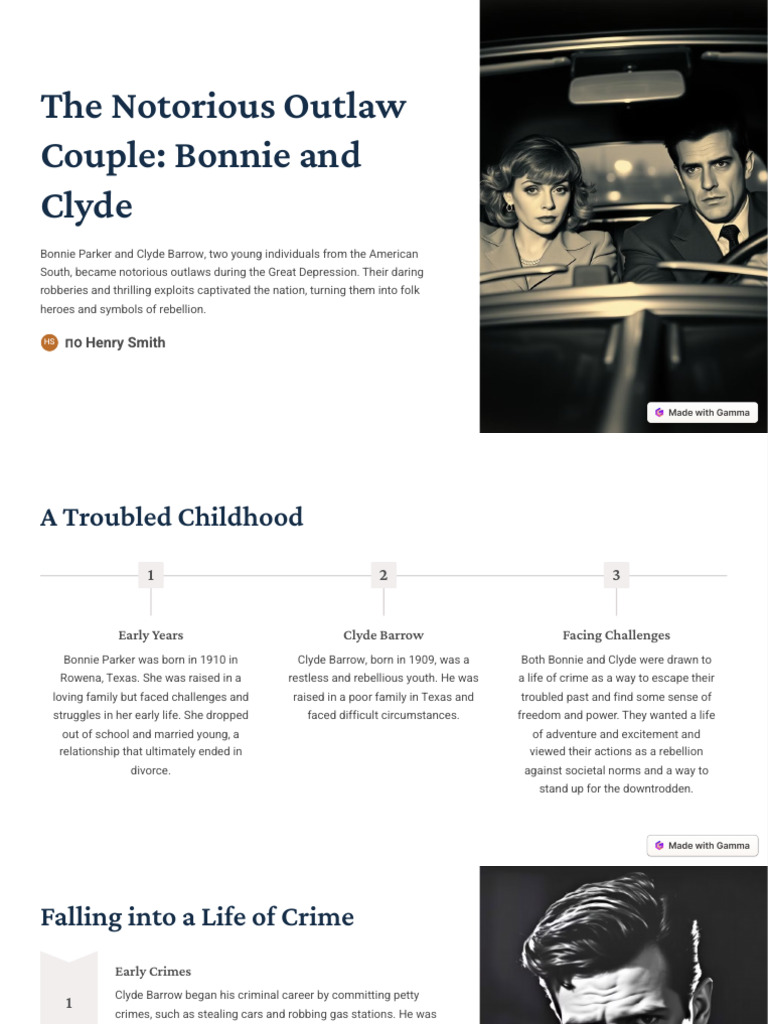 The Notorious Outlaw Couple Bonnie and Clyde | PDF | Crimes | Crime & Violence