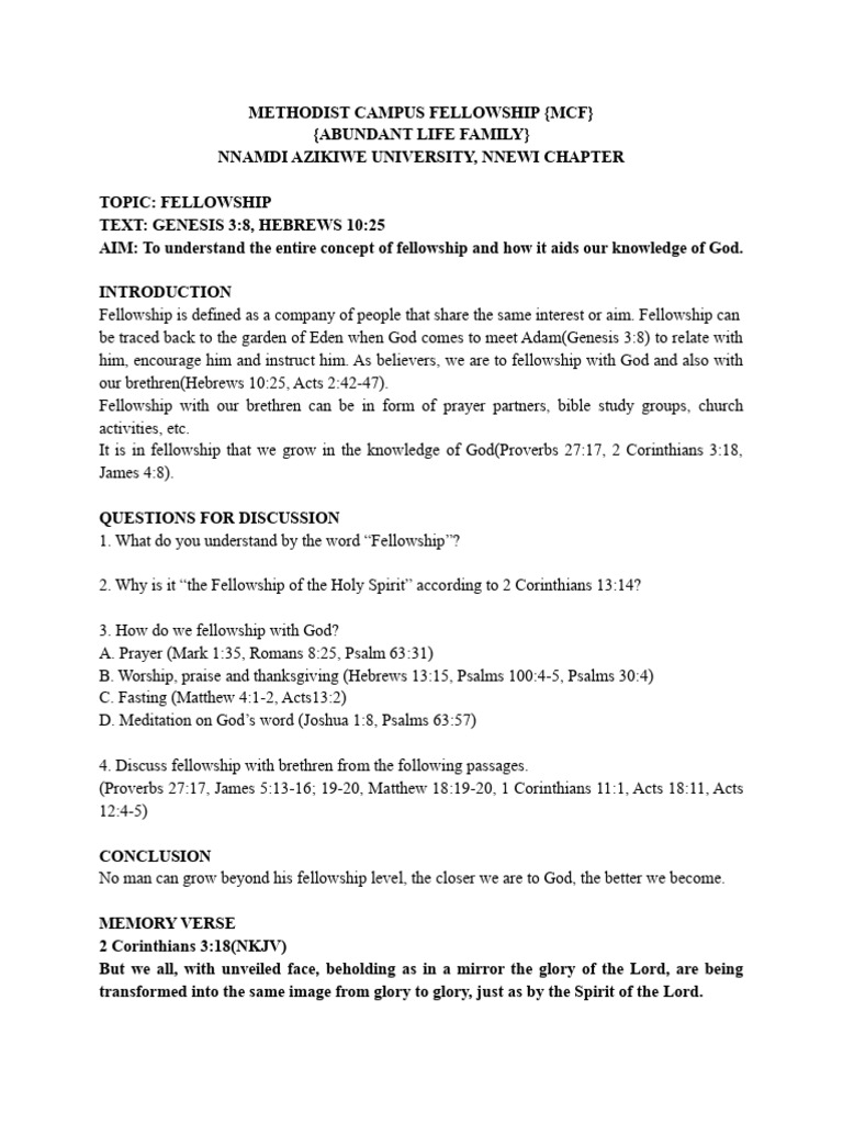 FELLOWSHIP | PDF