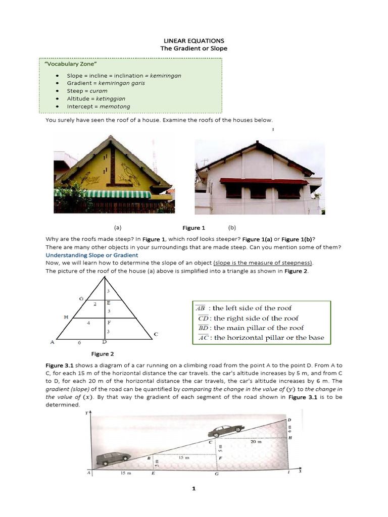 LINEAR EQUATIONS #2 (Gradient or Slope) | PDF | Slope | Geometry