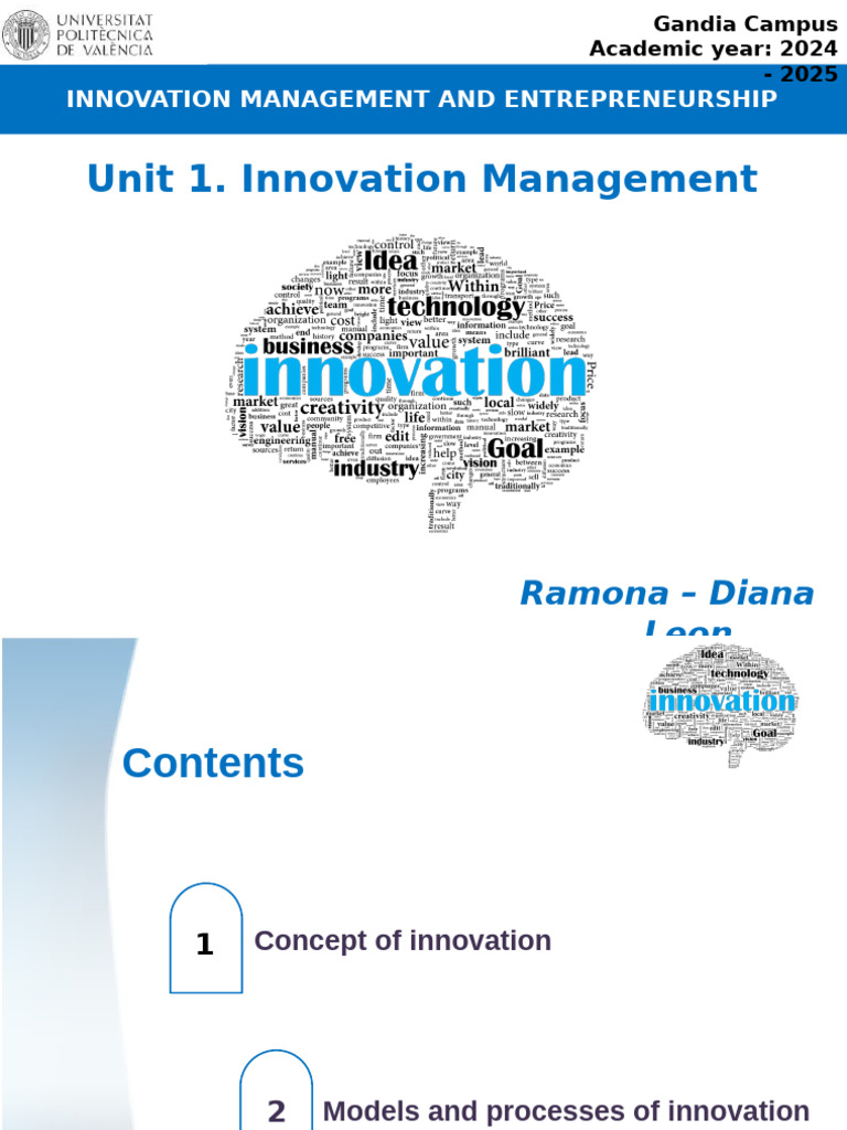 UD1. Innovation Management | PDF | Innovation | Marketing