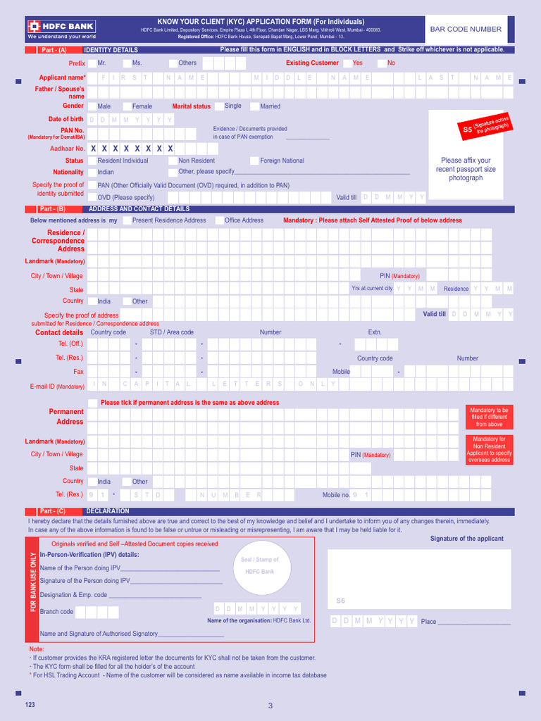 Dmat Kyc Form | PDF | Government And Personhood