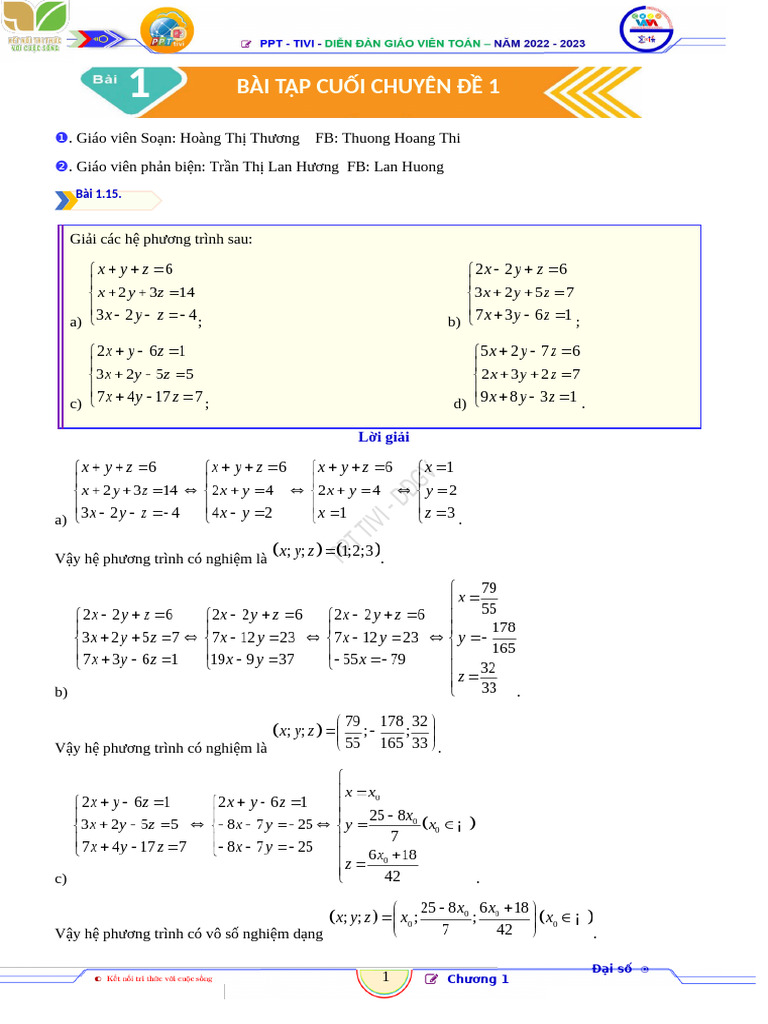 CD1 - DS10 - KNTT - C1 - B3 - BT Cuoi CD | PDF
