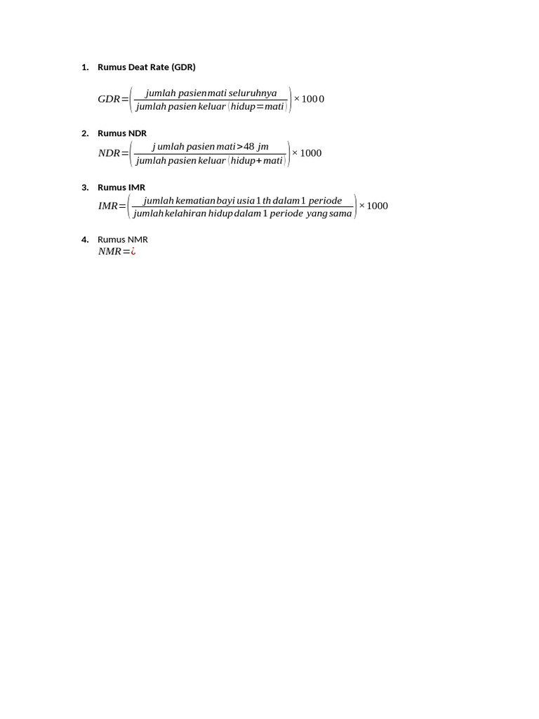 Rumus Deat Rate | PDF