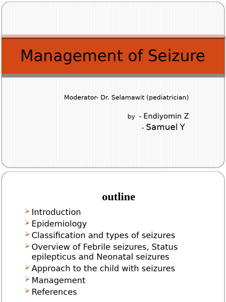 Management of Seizure | PDF | Epilepsy | Diseases And Disorders