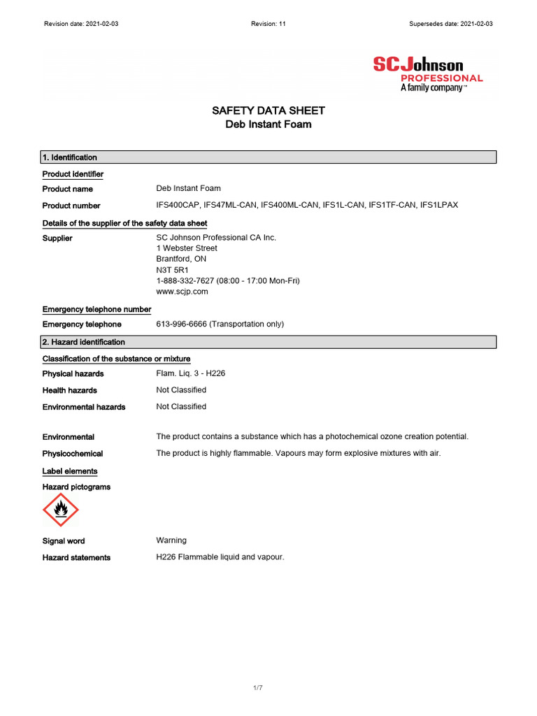 Deb - Instant Foam | PDF | Waste | Personal Protective Equipment