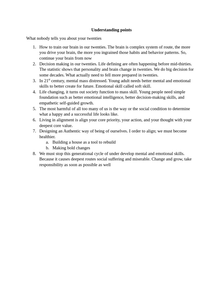 Understanding Points | PDF | Self-Improvement | Lifestyle