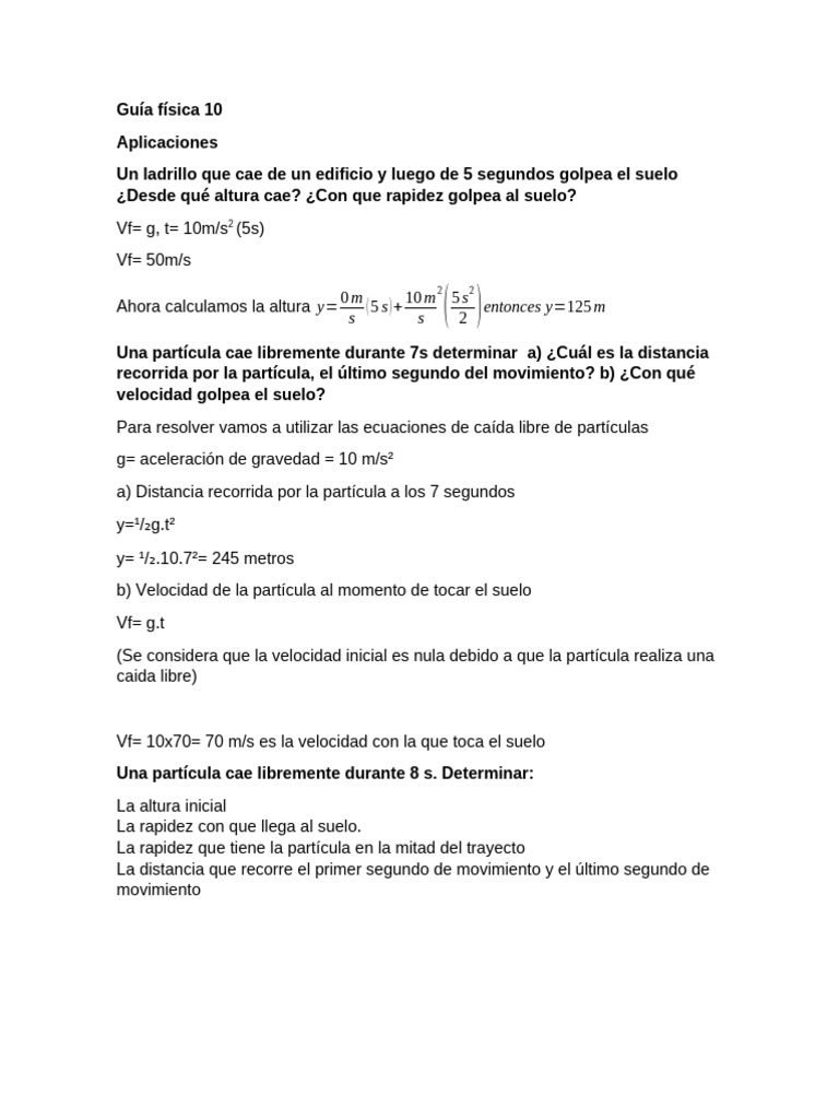 Guía Física 10 | PDF | Velocidad | Cambio