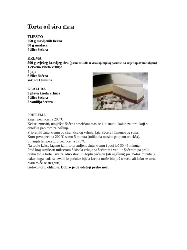 Torta Od Sira | PDF