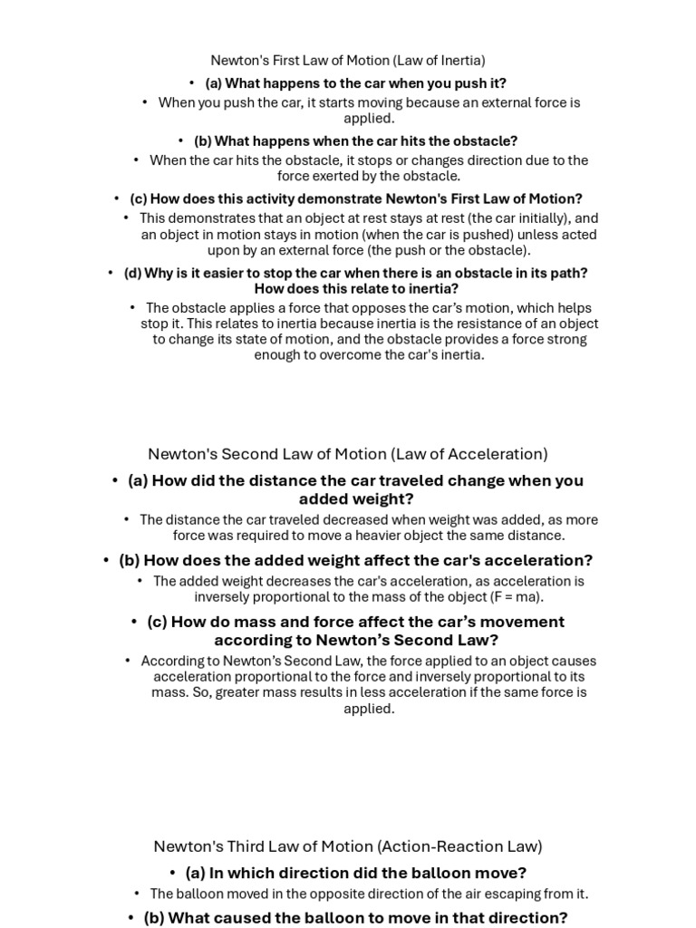 Newton's Laws of Motion - Group 2 - 8B Darwin | PDF | Force | Inertia