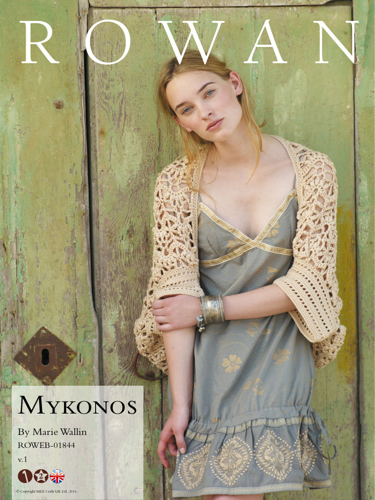Mykonos in Rowan Downloadable PDF - 2 | PDF | Crochet | Yarn