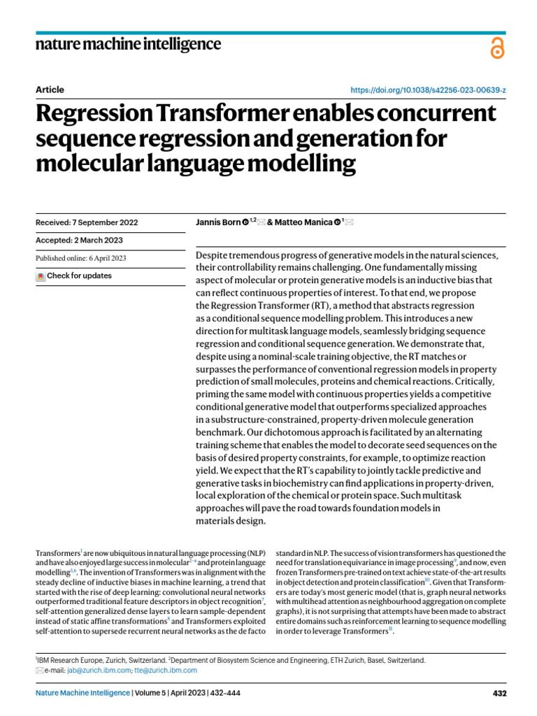 Regression Transformer | PDF | Artificial Neural Network | Regression ...