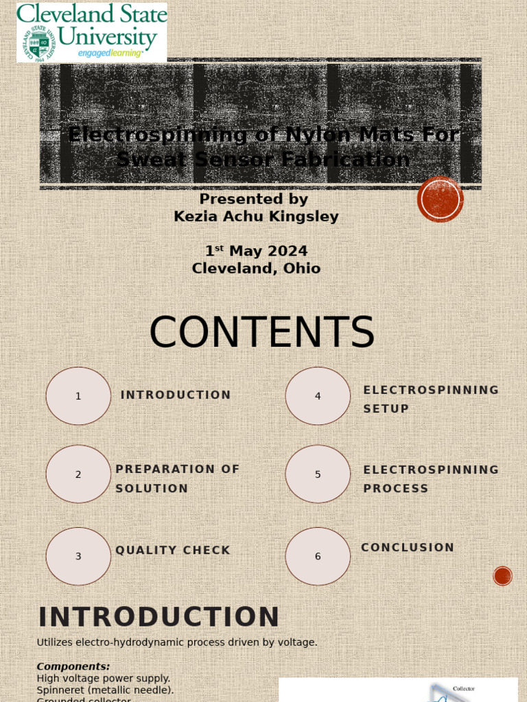 Project Presentation Electrospinning Final | PDF | Materials | Physical Sciences