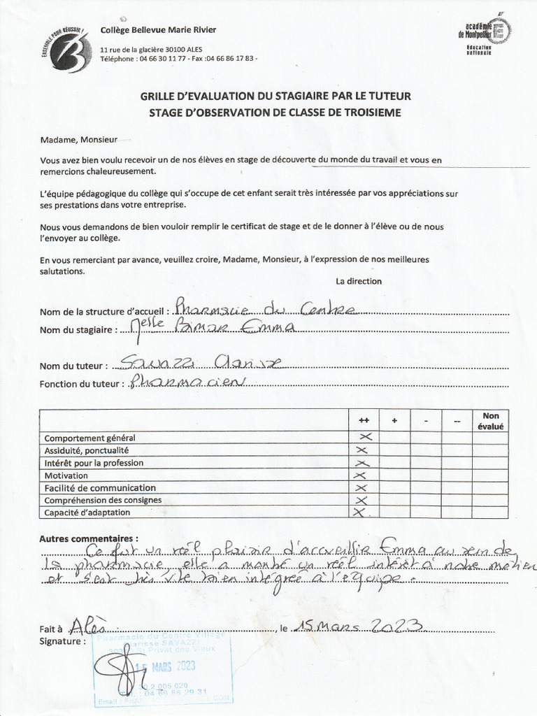 Grille Evaluation | PDF