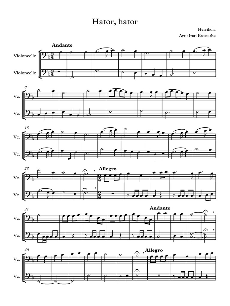 Hator, Hator - 2 Celli | PDF